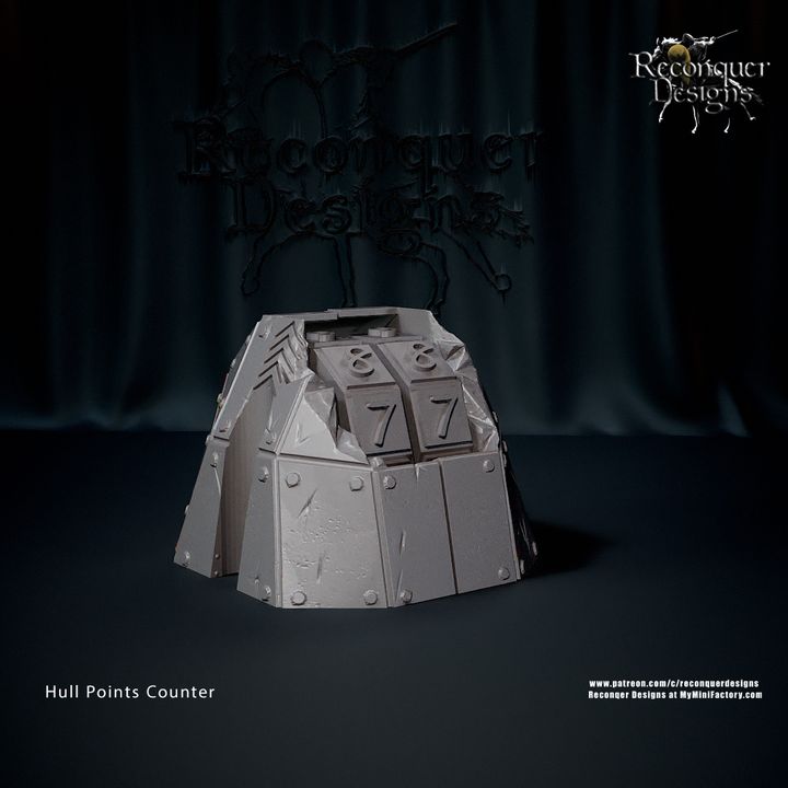 3D Printable Hull Points Counter by Reconquer Designs Fantasy