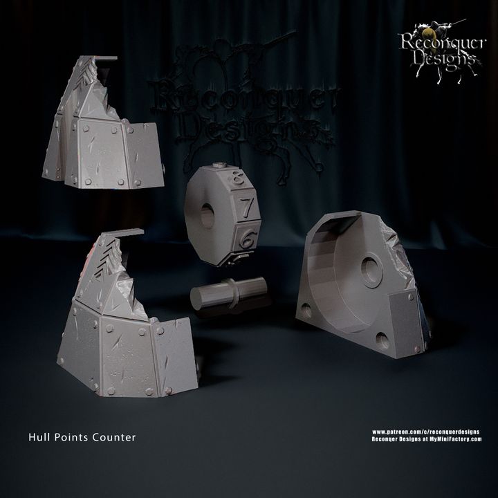 3D Printable Hull Points Counter by Reconquer Designs Fantasy