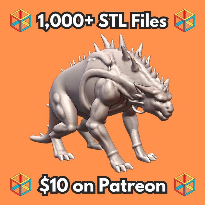 3D Printable 28mm Sci-Fi Savage Alien Warbeast for Tabletop Gaming ...