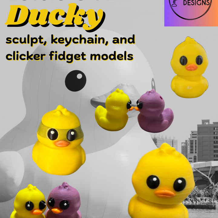 3D Printable Rubber Ducky Collection-- Clicker Fidget, Keychain and ...