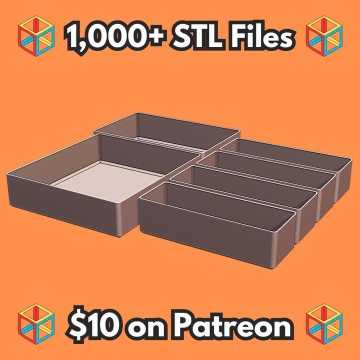 3D Printable Modular Kitchen Drawer Organizer Set with Various Sizes ...