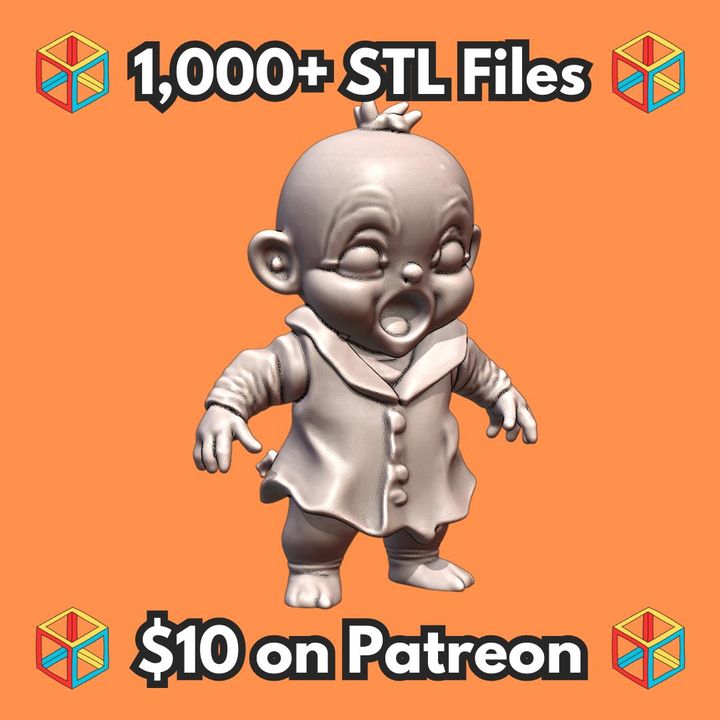 3D Printable 28mm DND Fantasy Giant Mutant Baby Toddler Monster ...