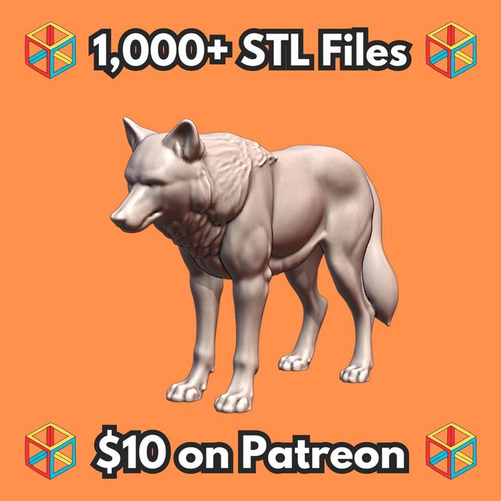 3D Printable 28mm DND Noble Fearless Wild Wolf Fantasy Miniature ...