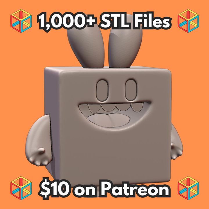 3D Printable Cute Brownie Monster with Rabbit Ears Figurine Cute Things ...