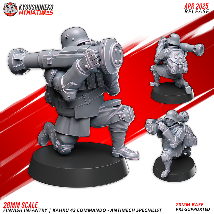 3D Printable Anti Mech Specialist - Kahru 42 Commando | Finnish Weird War ww2 by Kyoushuneko ...