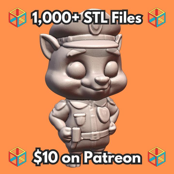 3D Printable Cute Police Officer Racoon Figurine with Uniform and Badge ...