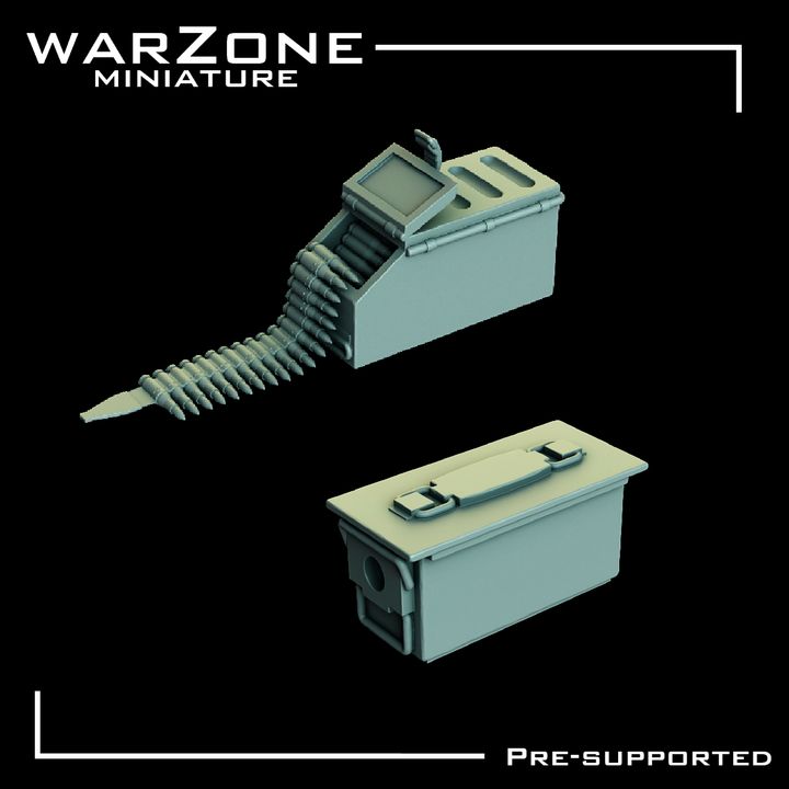 3D Printable Ammo / Ammo Crates & Bullet by WarZone Miniature
