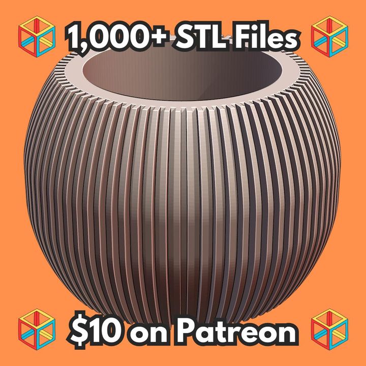 3D Printable Elegant Ribbed Round Planter for Modern Indoor Decor ...