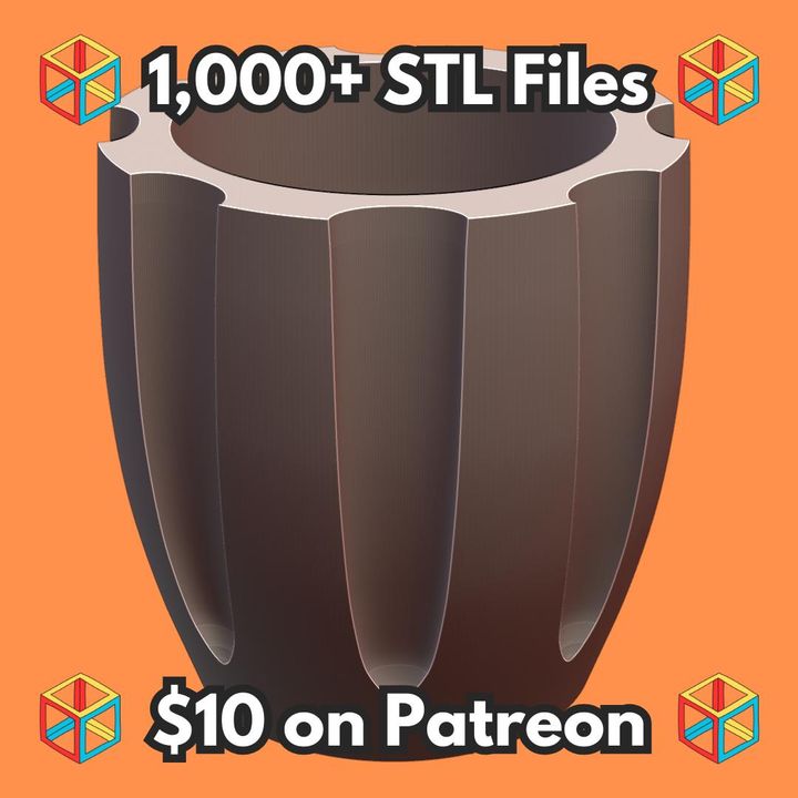 3D Printable Fluted Cylinder Planter with Deep Grooves for Modern Decor ...