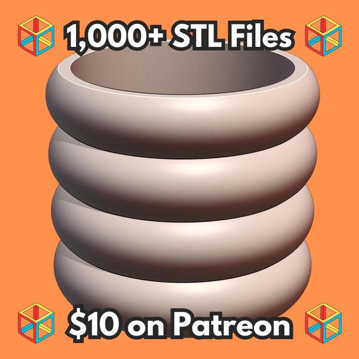 3D Printable Stacked Ribbed Planter with Bold Rounded Design for Indoor ...