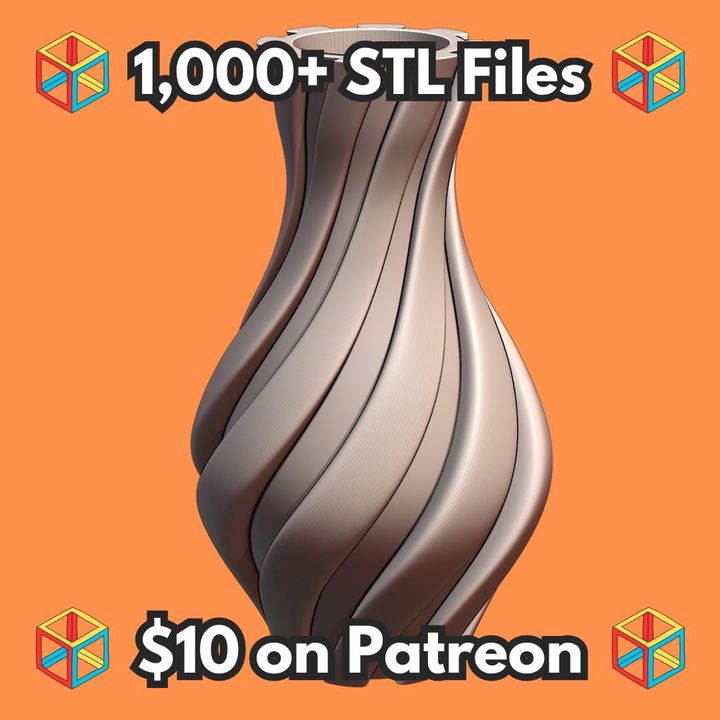 3D Printable Elegant Swirling Planter with Curved Ribbed Design ...