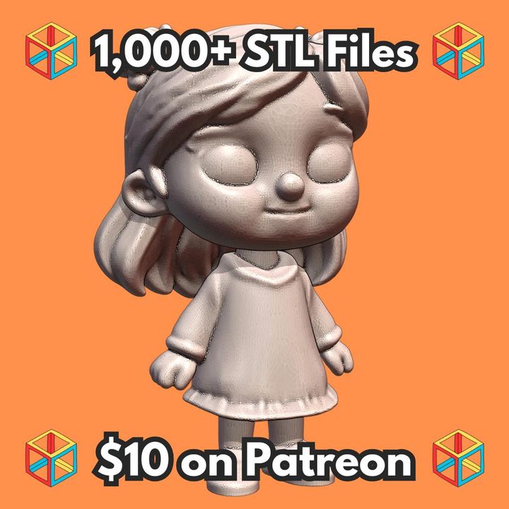 3D Printable Adorable Girl with Cute Dress Figurine MineeForm FDM 3D ...