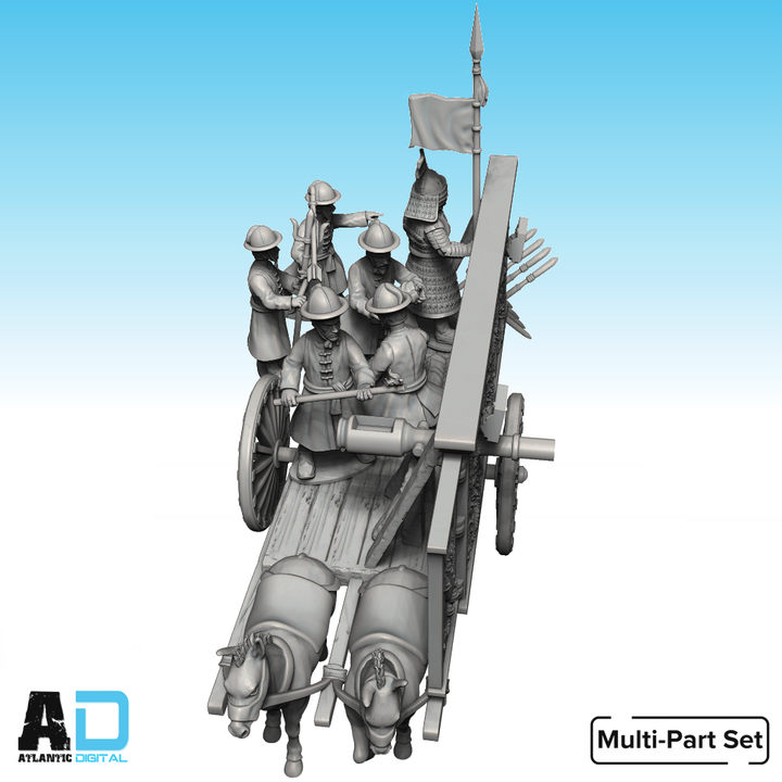 3D Printable Ming Empire War-Wagon (Pian Xiang Che) by Wargames Atlantic