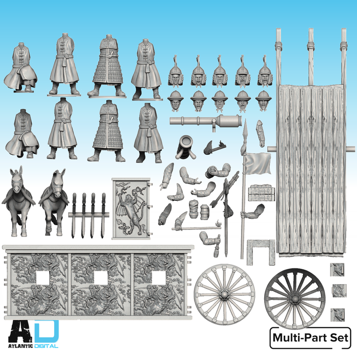 3D Printable Ming Empire War-Wagon (Pian Xiang Che) by Wargames Atlantic