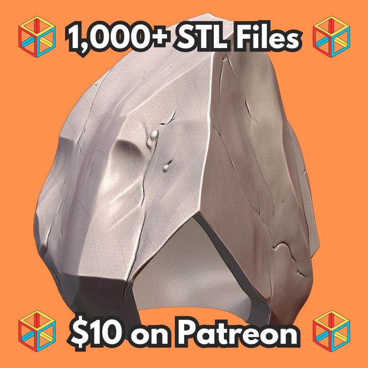 3D Printable Rustic Boulder Shaped Reptile Hide for Naturalistic ...