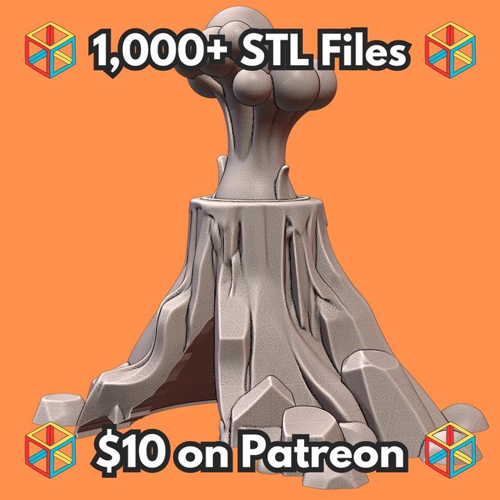 3D Printable Volcanic Tree Stump Reptile Hide for Terrariums and ...