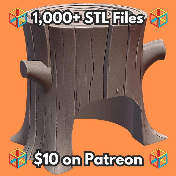 3D Printable Wooden Stump Themed Pet Hide for Reptiles and Small ...