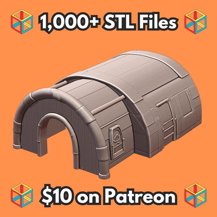 3D Printable Rustic Barrel Vaulted Reptile Hide for Terrariums ...