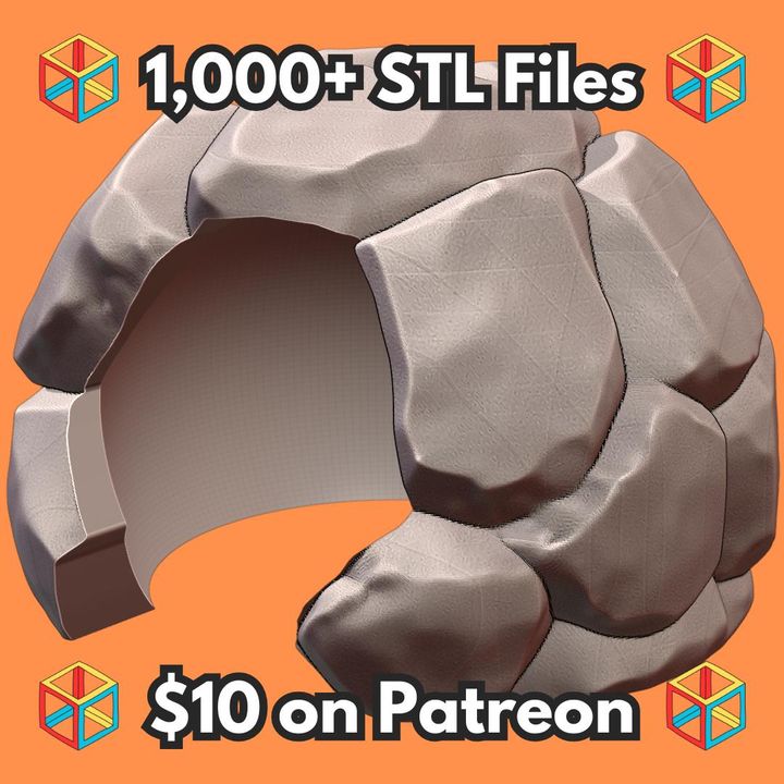 3D Printable Rocky Dome Reptile Hide Shelter for Terrariums and ...