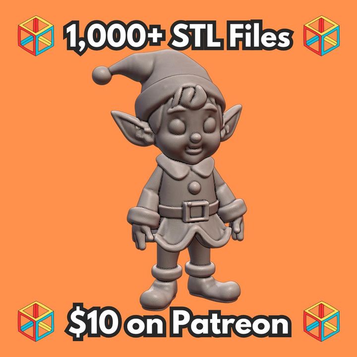 3D Printable Fairy Garden Cute Elf Figurine with Holiday Outfit ...