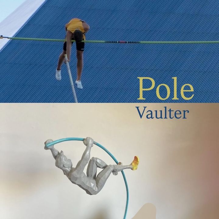 3D Printable Pole Vault Over Pyramid by Elian Briceno