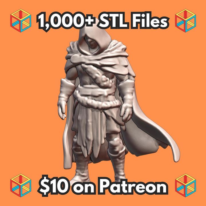 3D Printable 28mm DND Shadowy Phantom Assassin in Cloak Fantasy ...