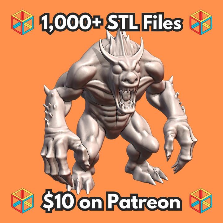 3D Printable 28mm DND Menacing Beast with Clawed Hands Fantasy ...