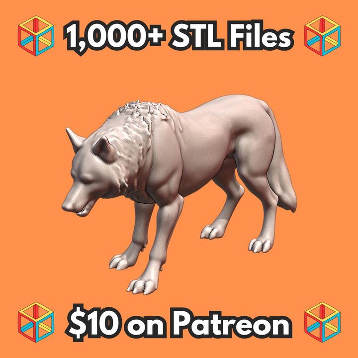 3D Printable 28mm DND Realistic Cunning Stealthy Wolf Creature Fantasy ...