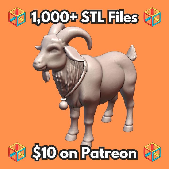 3D Printable 28mm DND Faithful Goat Companion Guardian Fantasy ...