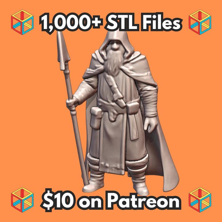 3D Printable 28mm DND Spear-Wielding Stalwart Defender Fantasy ...