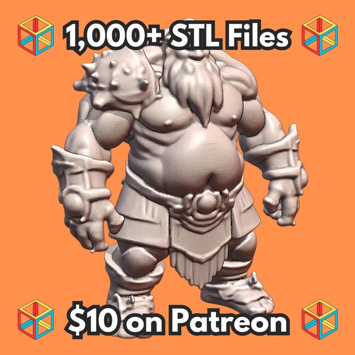 3D Printable 28mm DND Fat Barbarian Defender with Spiked Armor ...