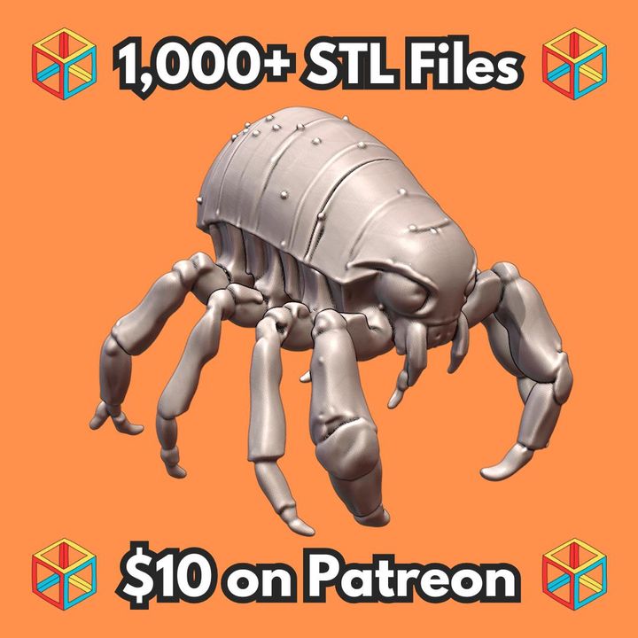 3D Printable 28mm Sci-Fi Giant Alien Flea for Science Fiction Campaigns ...