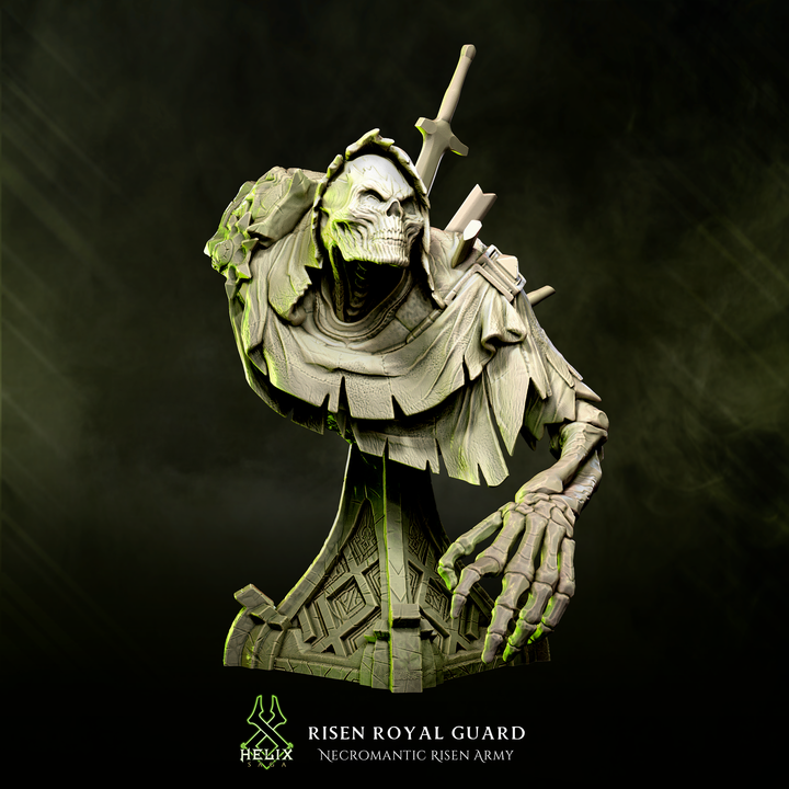 3D Printable Risen Royal Guard – Undead Warrior 100 mm Bust STL (Pre ...