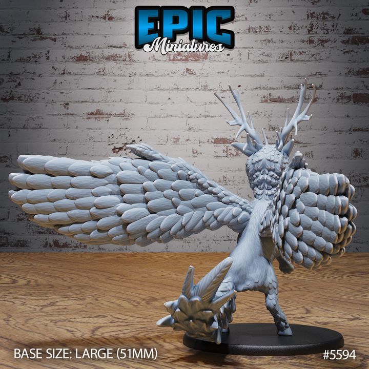 3D Printable Peryton Beast / Giant Eagle Stag Hybrid / Flying Magical ...