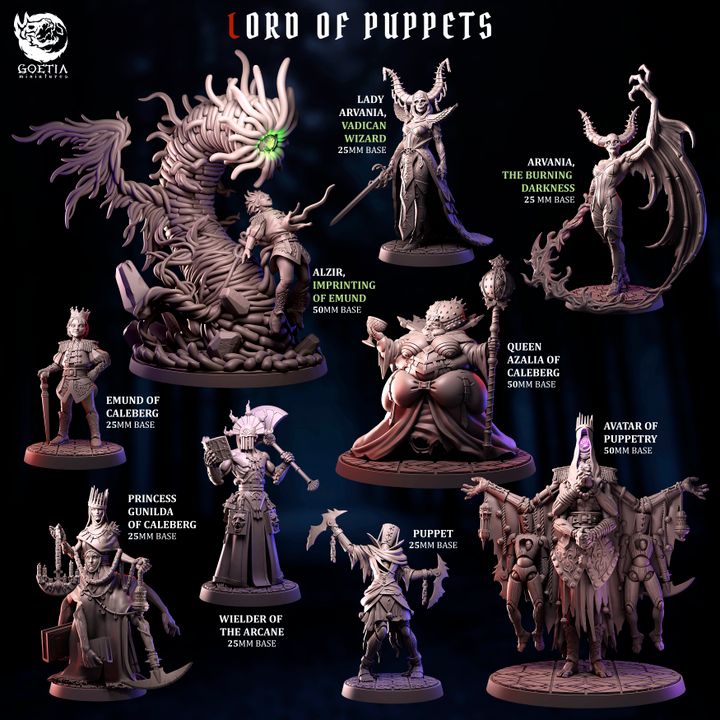 3D Printable Lord of Puppets - Complete Set by Goetia Miniatures