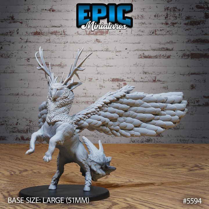3D Printable Peryton Beast Set / Giant Eagle Stag Hybrid / Flying ...