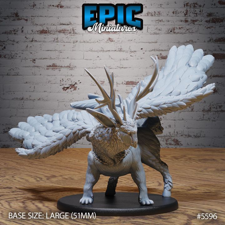 3D Printable Peryton Beast Set / Giant Eagle Stag Hybrid / Flying ...