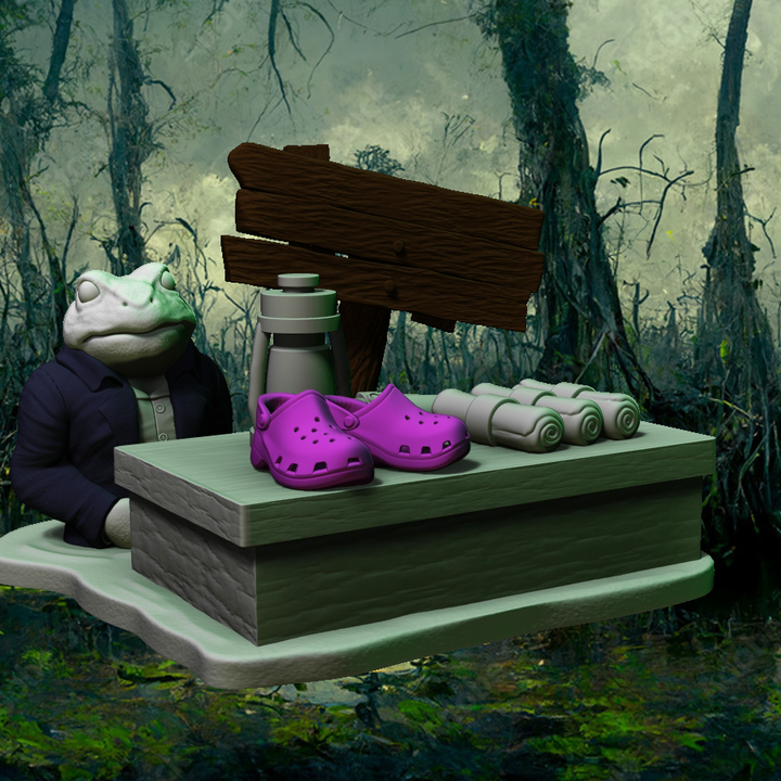 3D Printable Bullywug Merchant by Studio Fantasms