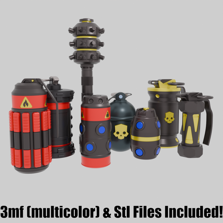 3D Printable Grenade Full Bundle / Prop Gadget Fun Military Airsoft ...