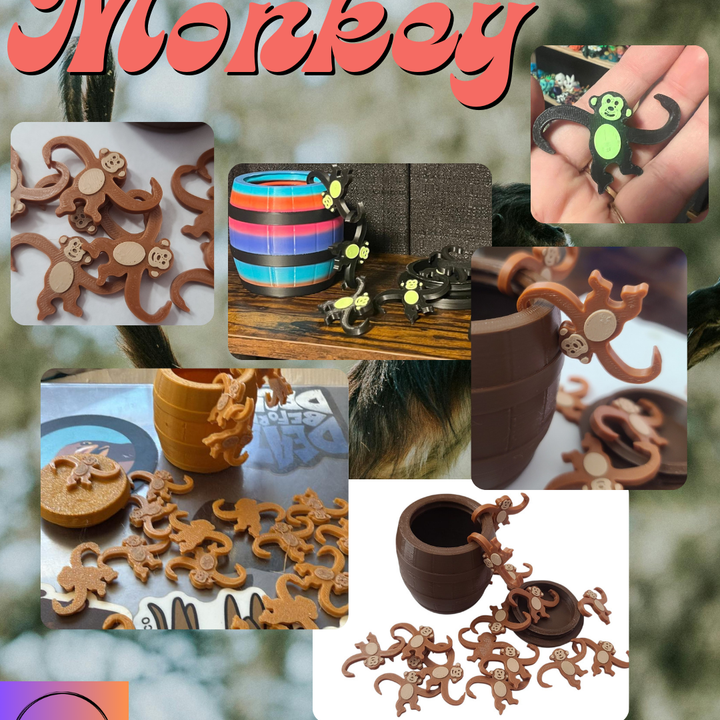 3D Printable Monkey Barrel Buddies!! Fun on the go, and no AMS needed ...