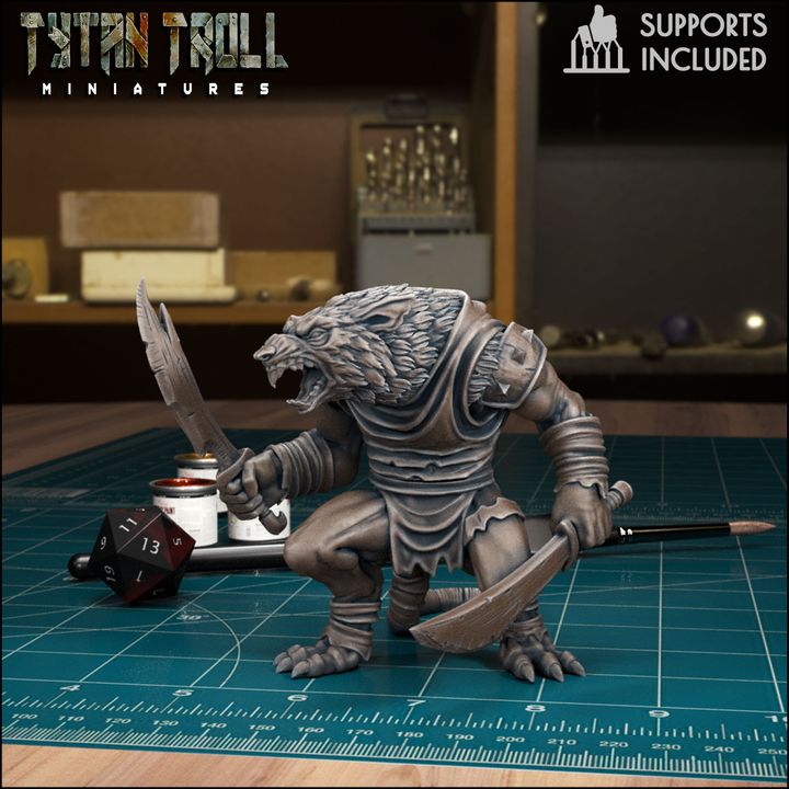 3D Printable Ratman 05 [Pre-Supported] by TytanTroll Miniatures