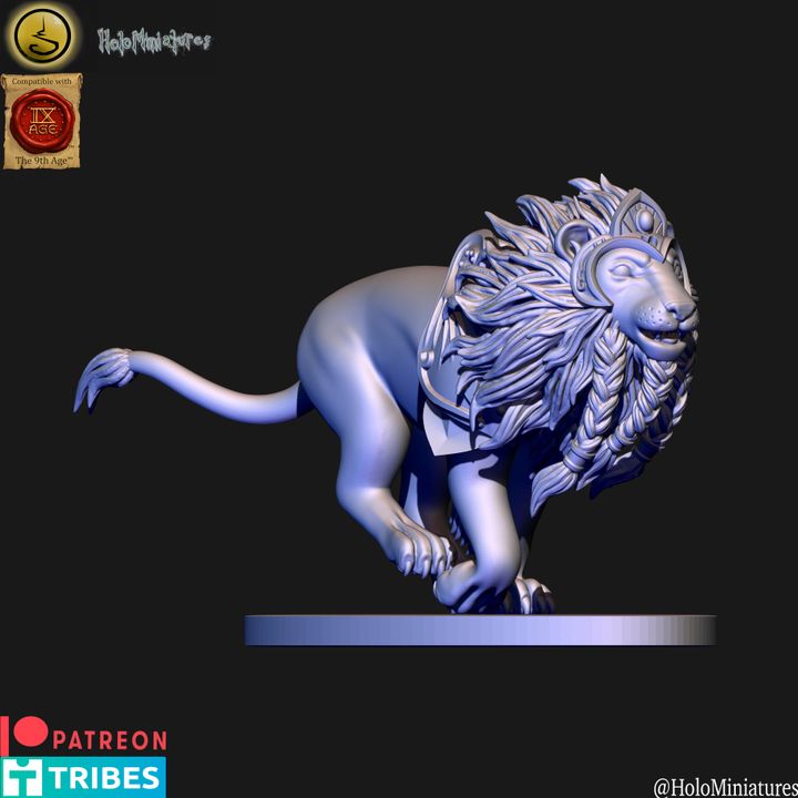 3D Printable High elves War lion Unit (elf) by HoloMiniatures