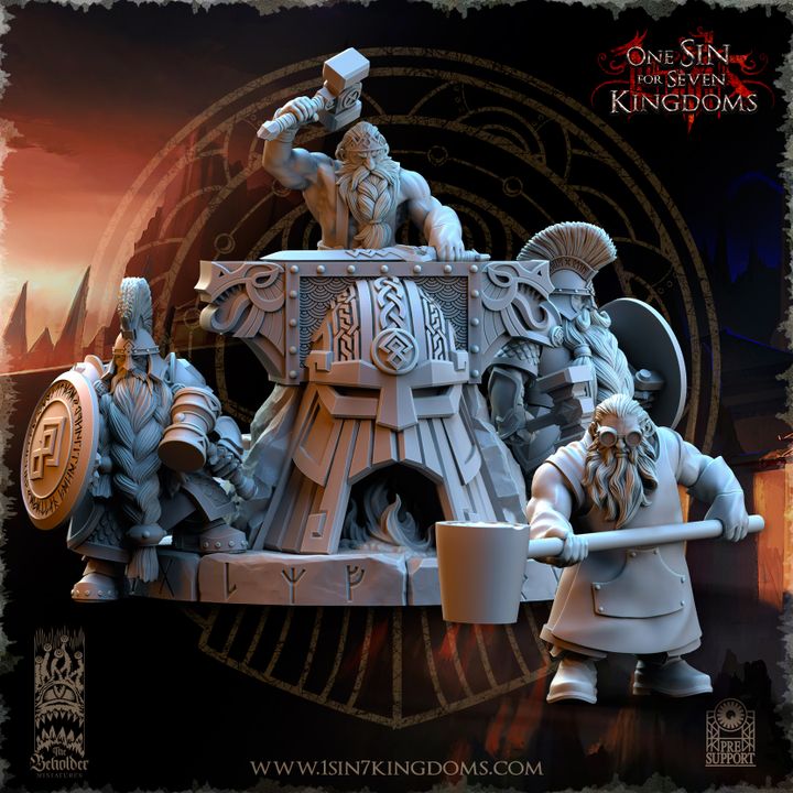 3D Printable Dwarven Kingdoms Thunder Forge by The Beholder Miniatures