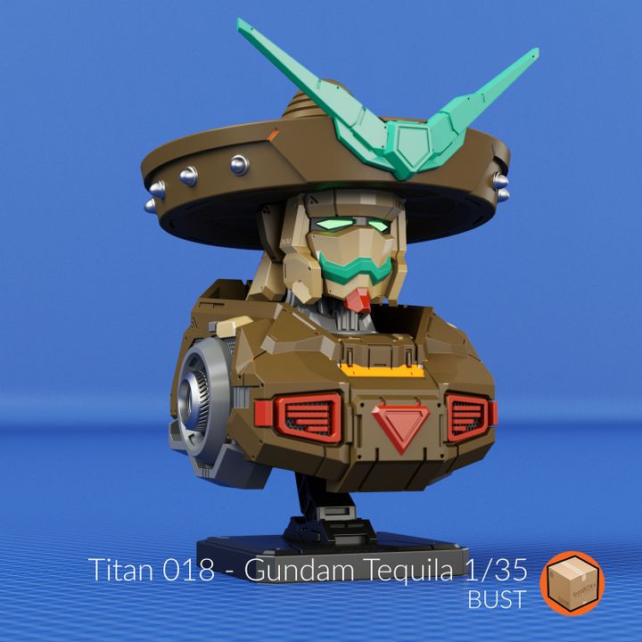 3D Printable Titan 018 - 1/35 Aka Tequila Gundam Bust by Norman Caguiat
