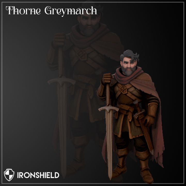 3D Printable Thorne Greymarch - Human Knight Warrior - The Hearthbound ...