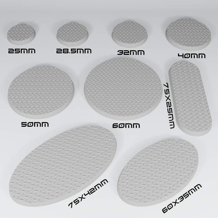 3D Printable Diamond Plate - Round Bases [Full Pack] by Skotia Labs