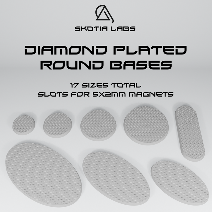 3D Printable Diamond Plate - Round Bases [Full Pack] by Skotia Labs