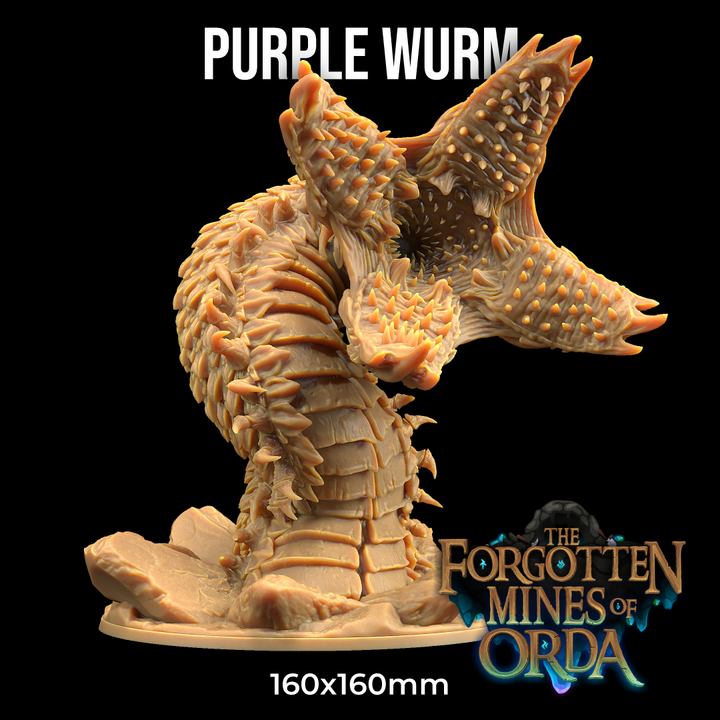 3D Printable Purple Wurm | PRESUPPORTED | Forgotten Mines of Orda by ...