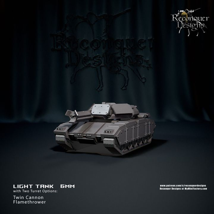 3D Printable 6mm Light Tank with two turret options by Reconquer ...