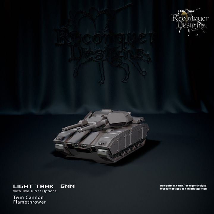 3D Printable 6mm Light Tank with two turret options by Reconquer ...